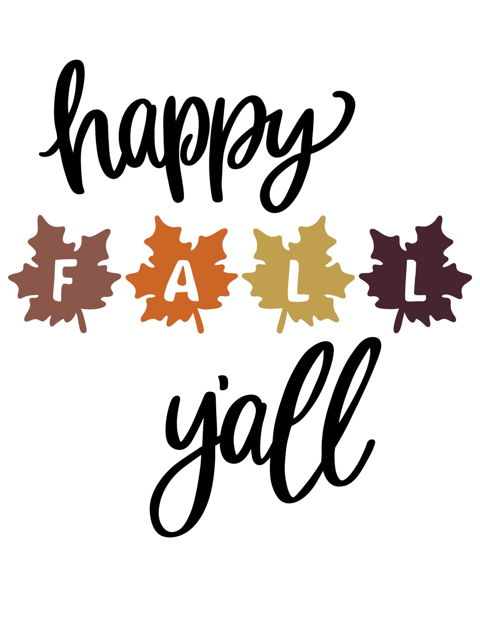 Happy Fall Y'all SVG and PNG/ Decal/ Sticker/ Fall - Etsy