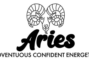 Big Aries Energy SVG PNG Zodiac Star Sign Retro Wavy Text - Etsy