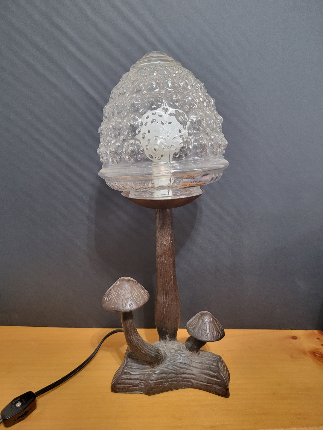 Vintage Retro Sprouting Mushroom Art Nouveau Table Lamp Heavy Metal ...