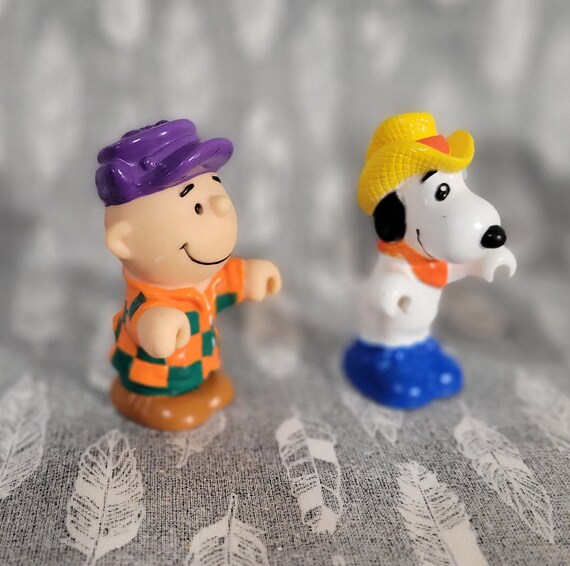 Peanuts Play Figures Charlie Brown Snoopy Linus Woodstock - Etsy