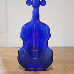 Vintage Cobalt Blue Violin Bottle, Violin Viola Fiddle Vase. Glass ...