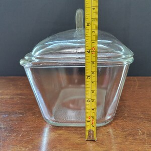 Vintage Clear Glass Glasbake Art Deco Atomic Fin Handle Lid Bread Loaf ...