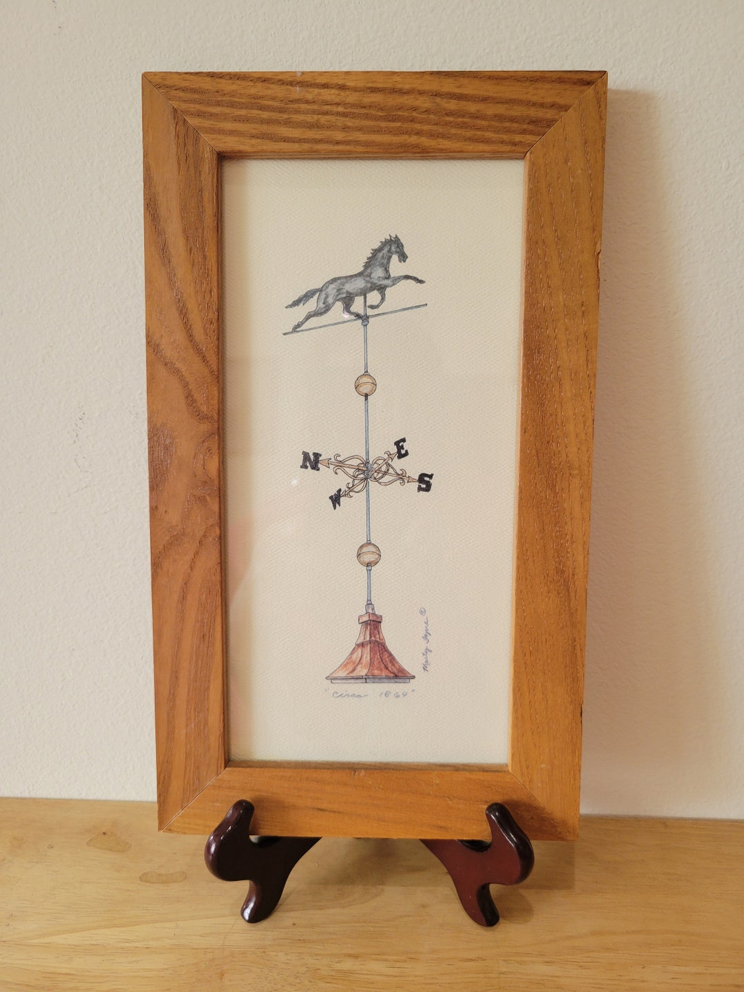 Marty Fyne Horse Weather Vane Print, Hand Drawn Print of Weathervane ...