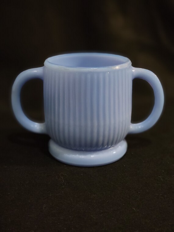 Vintage Delphite Blue Ribbed Milk Glass Sugar Bowl Two - Etsy