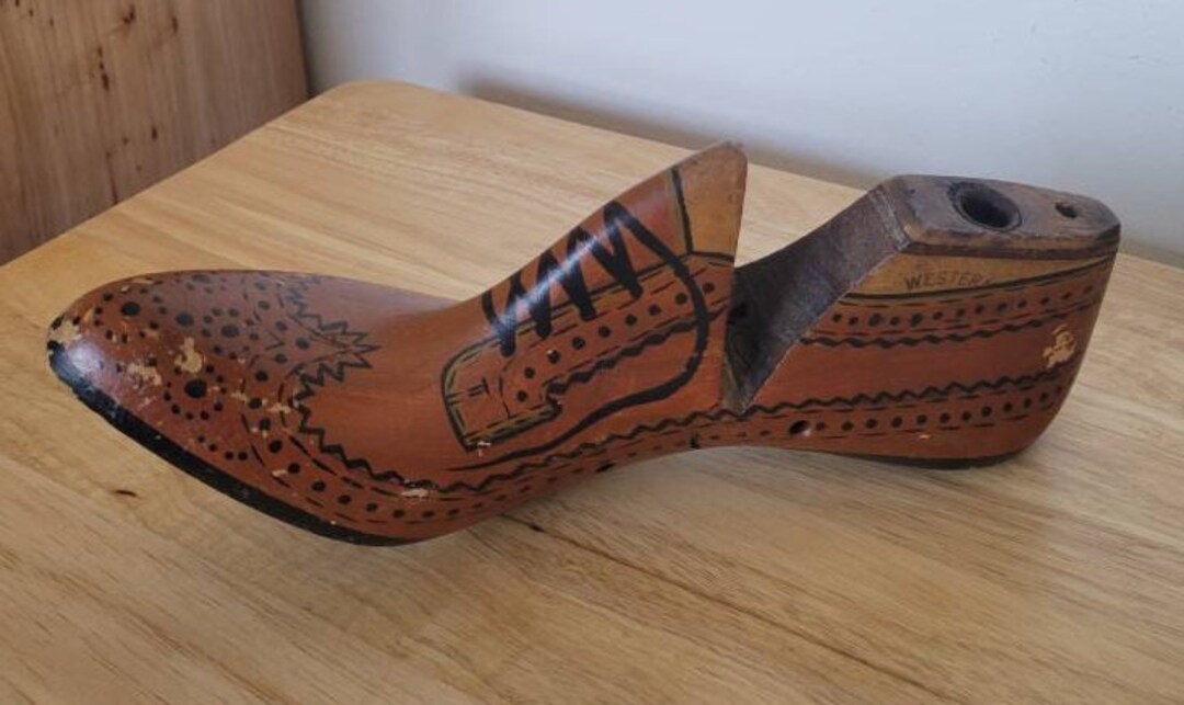 Vintage 1980's Shoe Last Form Fully Wooden, Highly Decorative, Signed ...