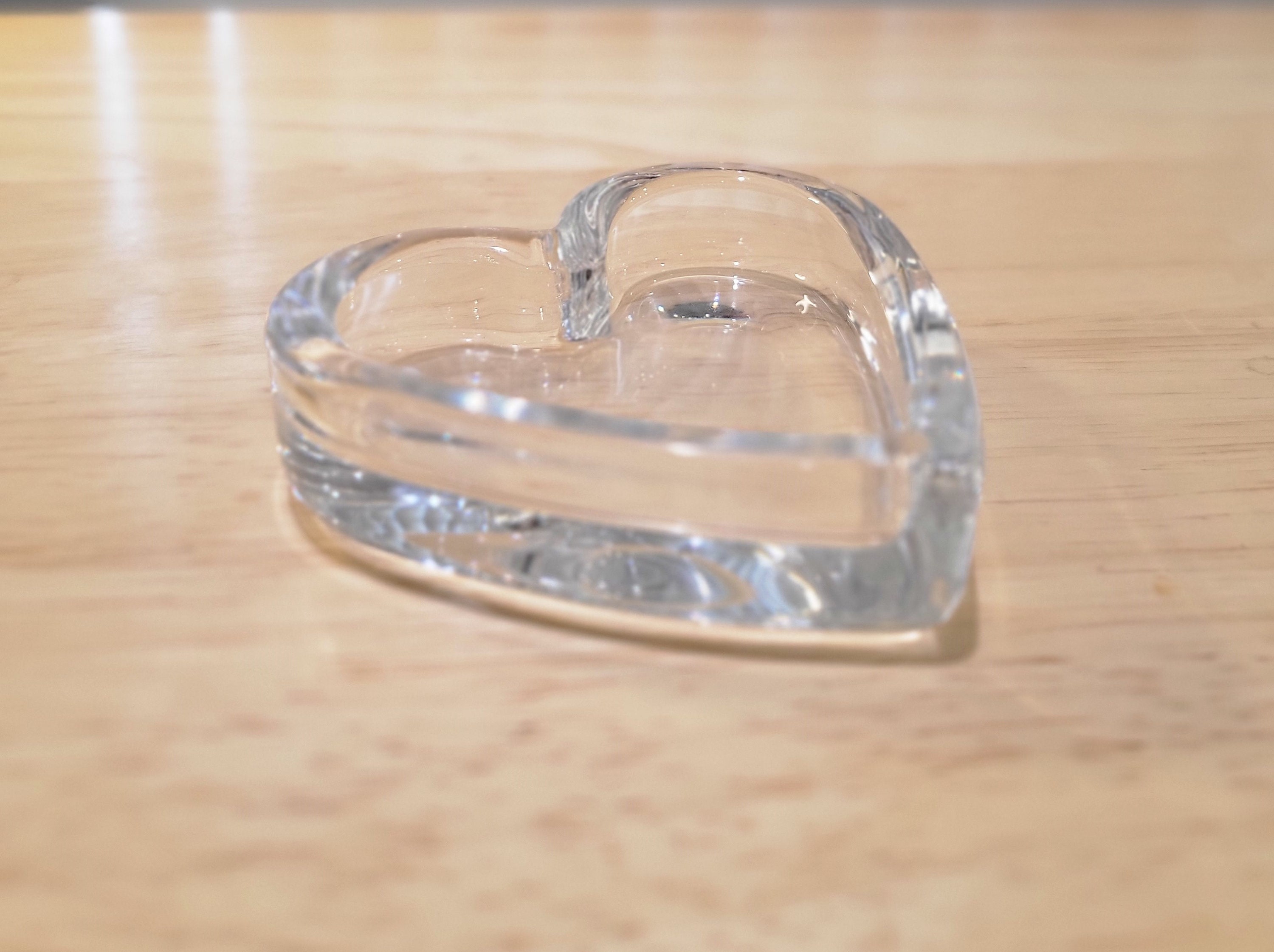 3 Glass Heart Dishes - Etsy