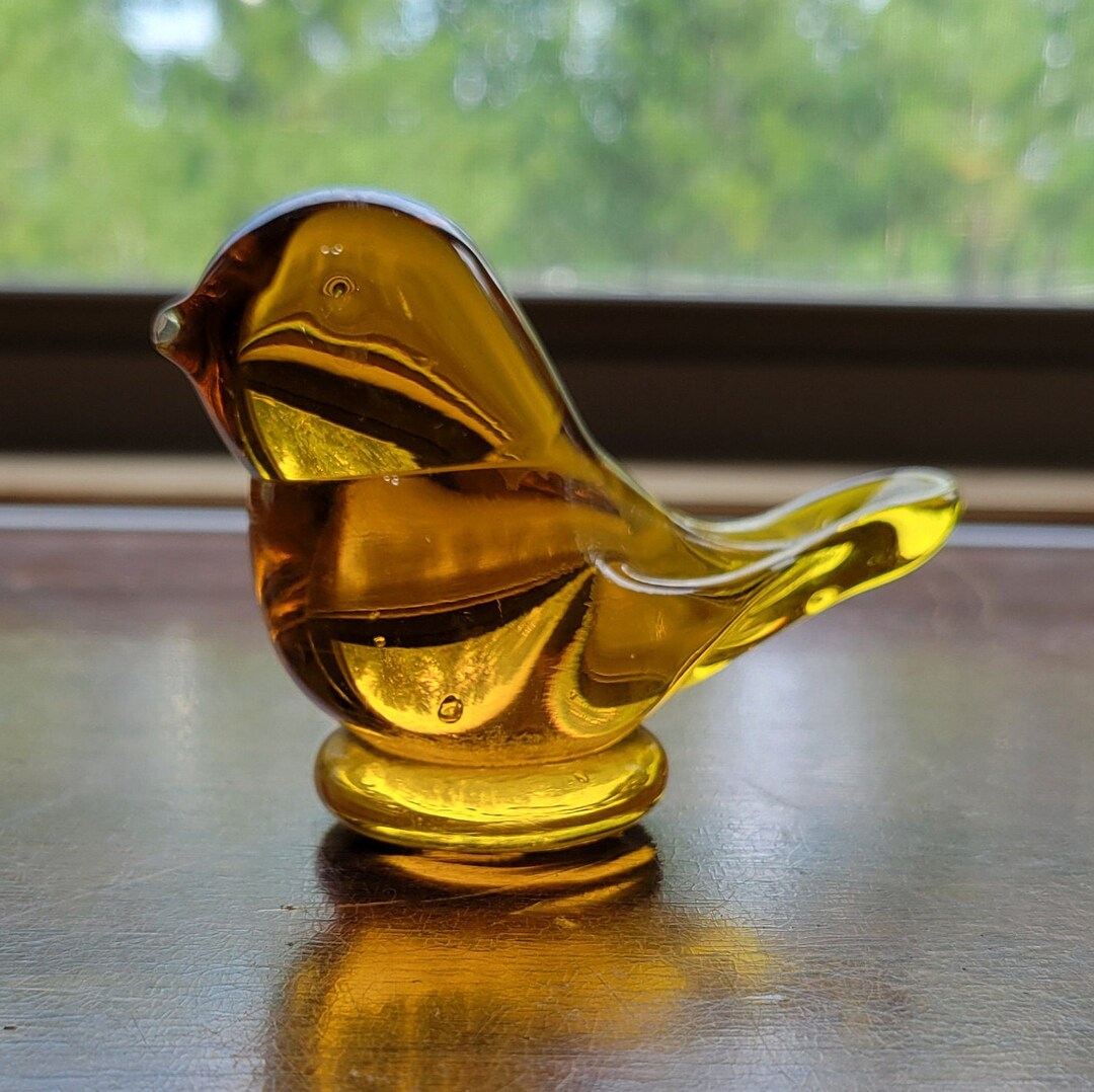 Titan Art Glass Golden Canary Figurine - Etsy