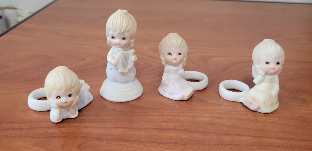 Vintage Lefton Angel Candle Huggers Christopher Collection 03427 Hand ...
