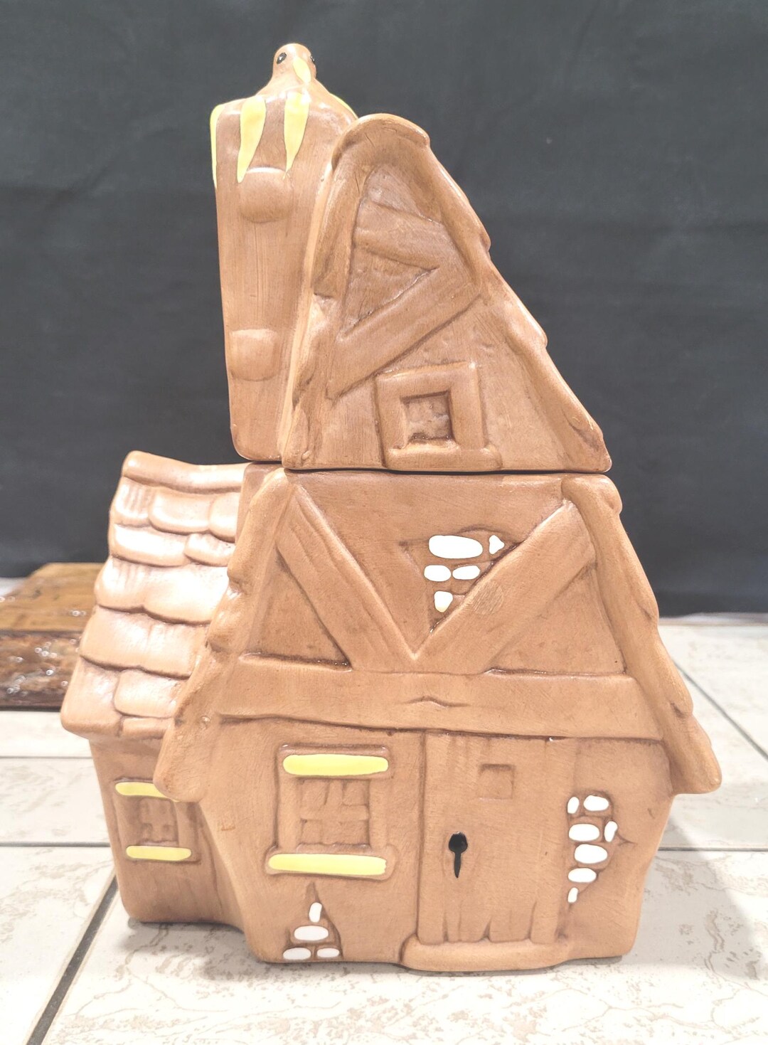 Vintage Twin Winton Crooked House Cookie Jar, Mid Century Swiss Cottage ...