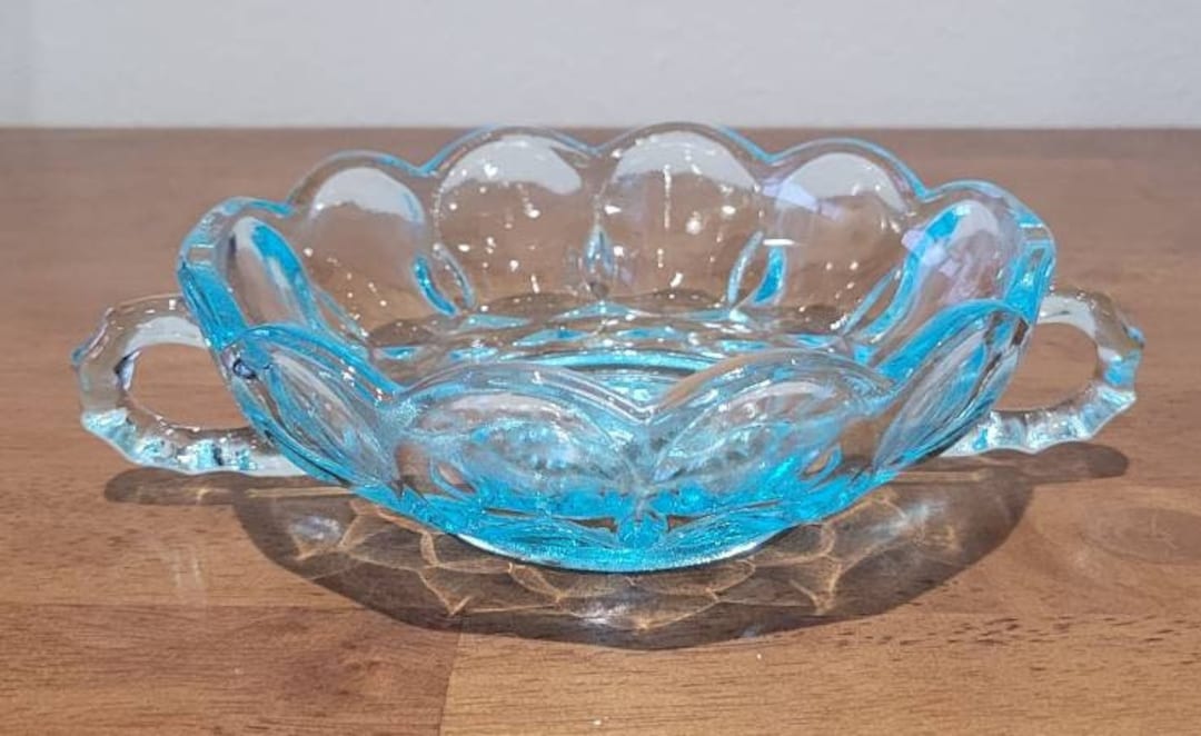 Vintage Fairfield Light Blue Nappy Candy Dish by Anchor Hocking Sky ...