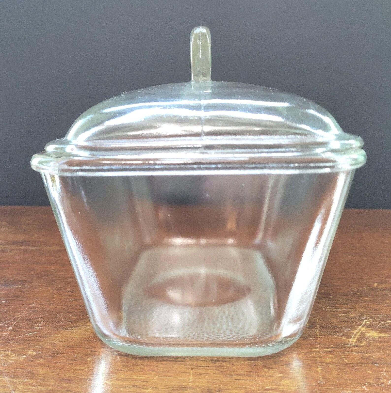 Vintage Glasbake Clear Glass Bread Loaf Pan, Art Deco Fin Lid, 1.5 ...