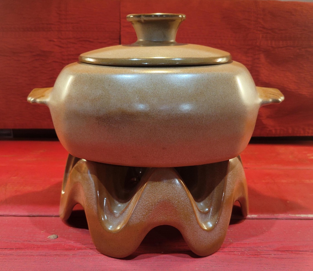 Vintage Frankoma 3-piece Bean Pot Serving Dish With Lid and Warmer ...