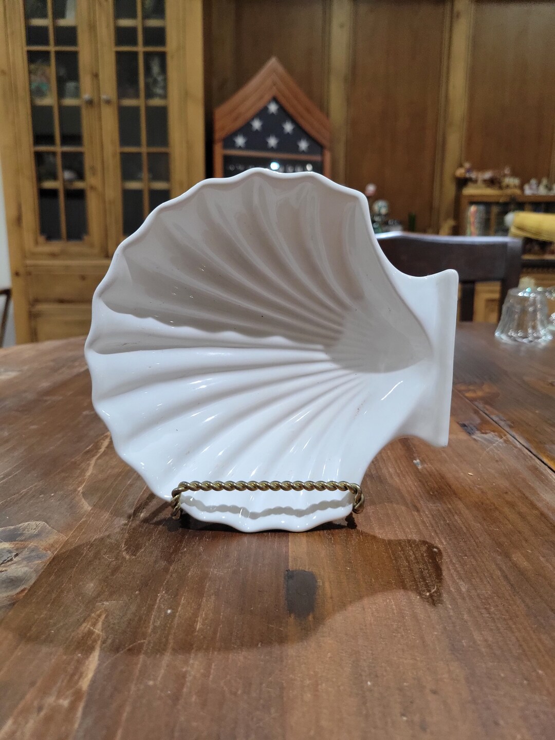 White Ceramic Seashell Dish, Coastal Nautical Decor - Etsy