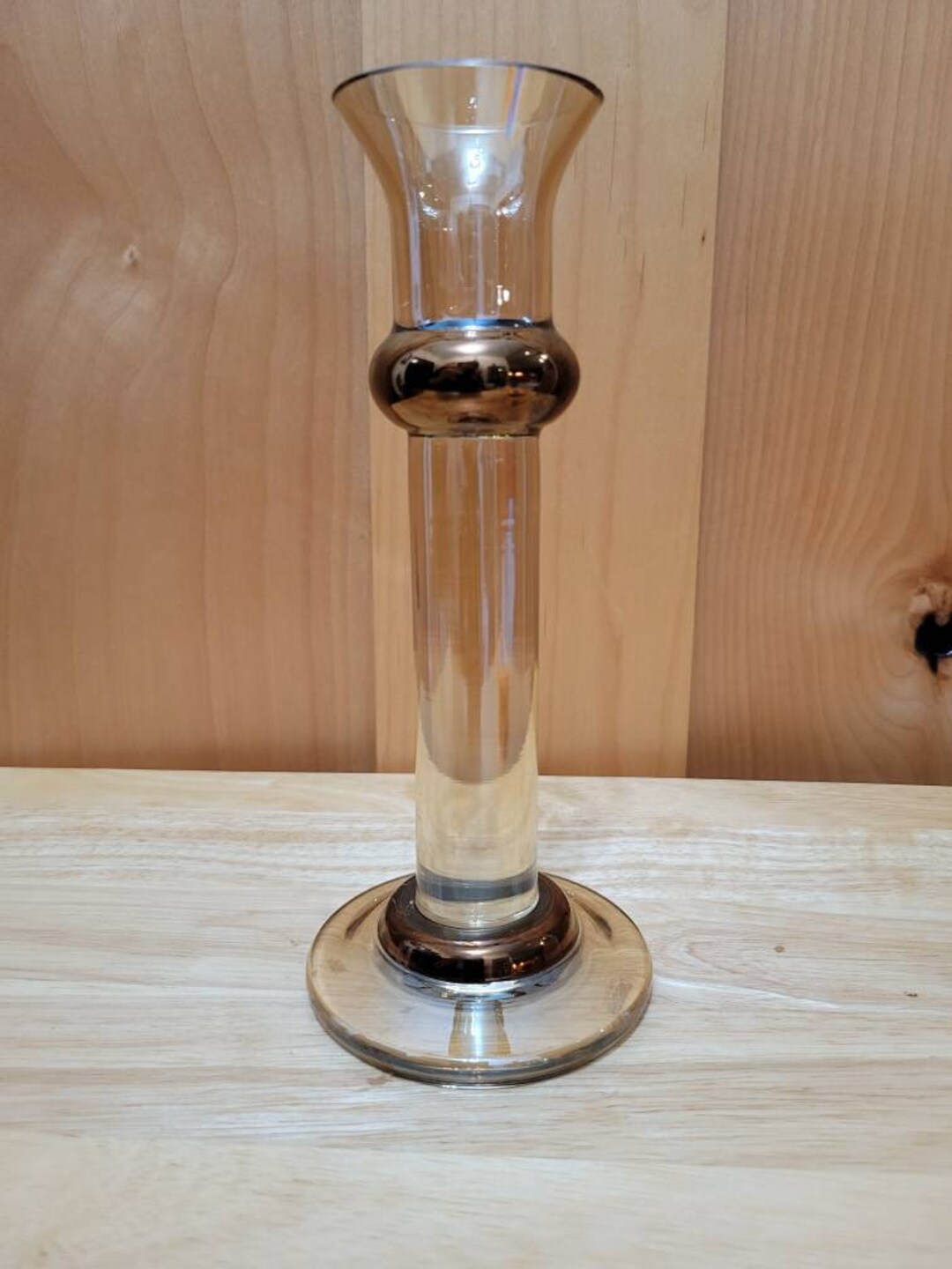 Beautiful Candlestick Holder Art Glass With Bronze Color Trim by Krosno ...