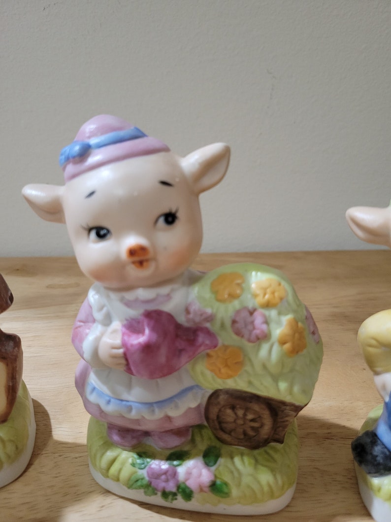 Vintage UOGC Ceramic Piggie Family. Set of Three Pigs Cello - Etsy