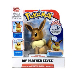 Pokemon Electronic and Interactive My Partner Eevee Reacts to Touch and ...