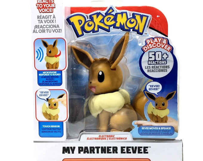 Pokemon Electronic and Interactive My Partner Eevee Reacts to Touch and ...