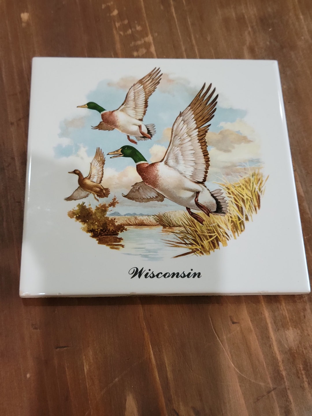 Ceramic Tile Trivet, Flying Ducks, Vintage Ceramic Tile, 1970s Kitchen ...