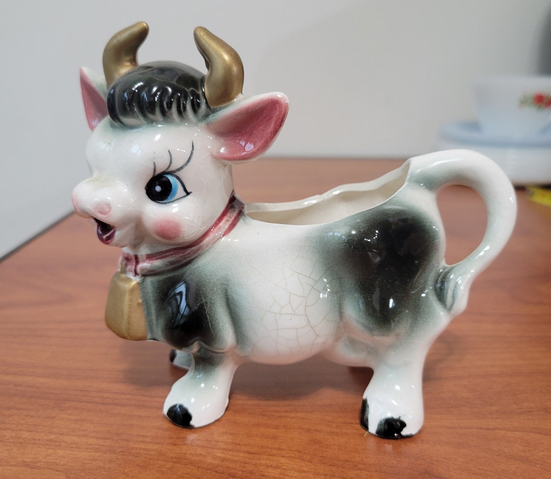 Vintage Ceramic Black and White Moo Cow Creamer Perfect for Your ...