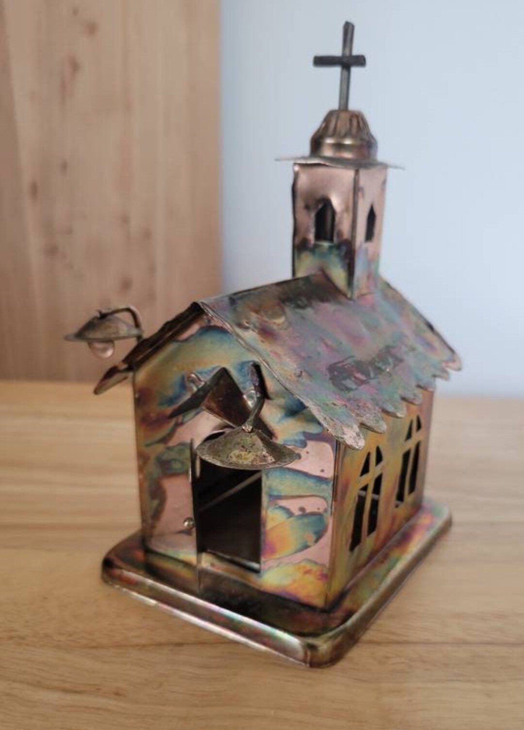 Vintage Copper Color Tin Wind up Church Music Box Plays - Etsy