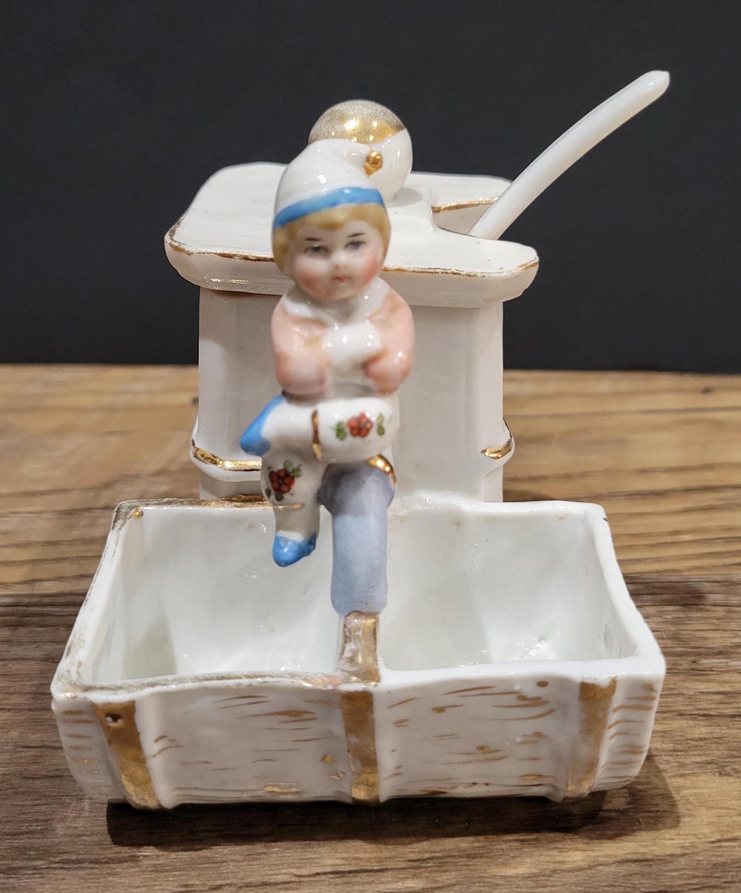 Antique Conta & Boehme Fairing Salter/mustard Pot, Boy Figurine - Etsy
