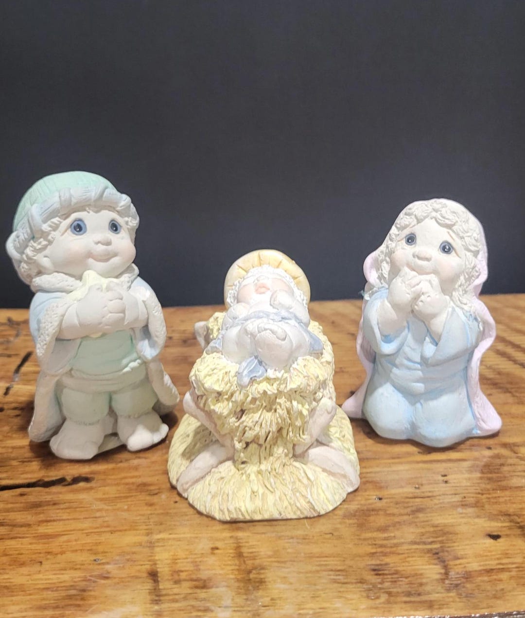 Vintage Dreamsicles Nativity With 3 Original Figurines Baby Jesus, Mary ...