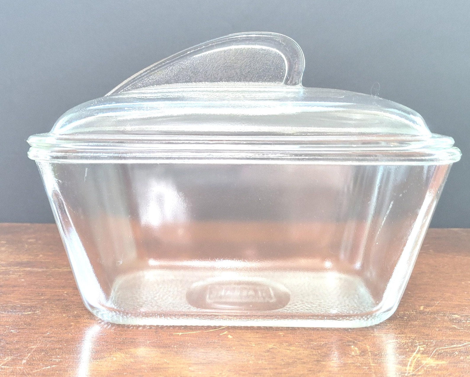 Vintage Glasbake Clear Glass Bread Loaf Pan, Art Deco Fin Lid, 1.5 ...