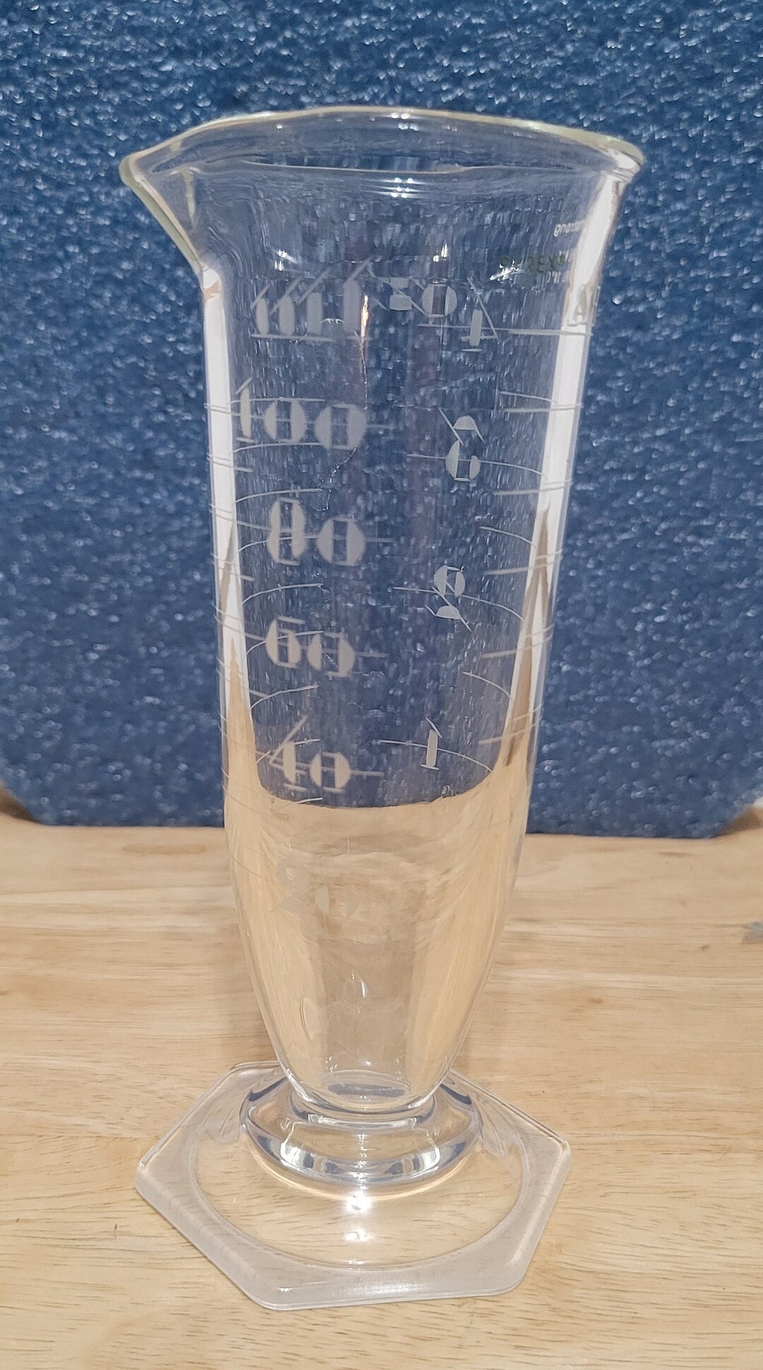 Vintage Armstrong Experiment Glass Footed Measuring Cup Engraved Cup ...