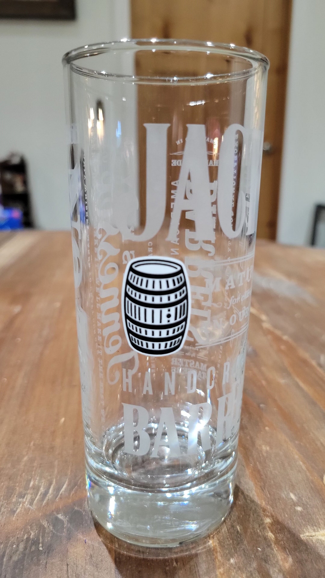 Tall Jack Daniels Etched Highball Glass Tennessee Sour Mash Old No. 7 ...