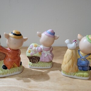 Vintage UOGC Ceramic Piggie Family Set of Three Pigs, Cello, Flower ...