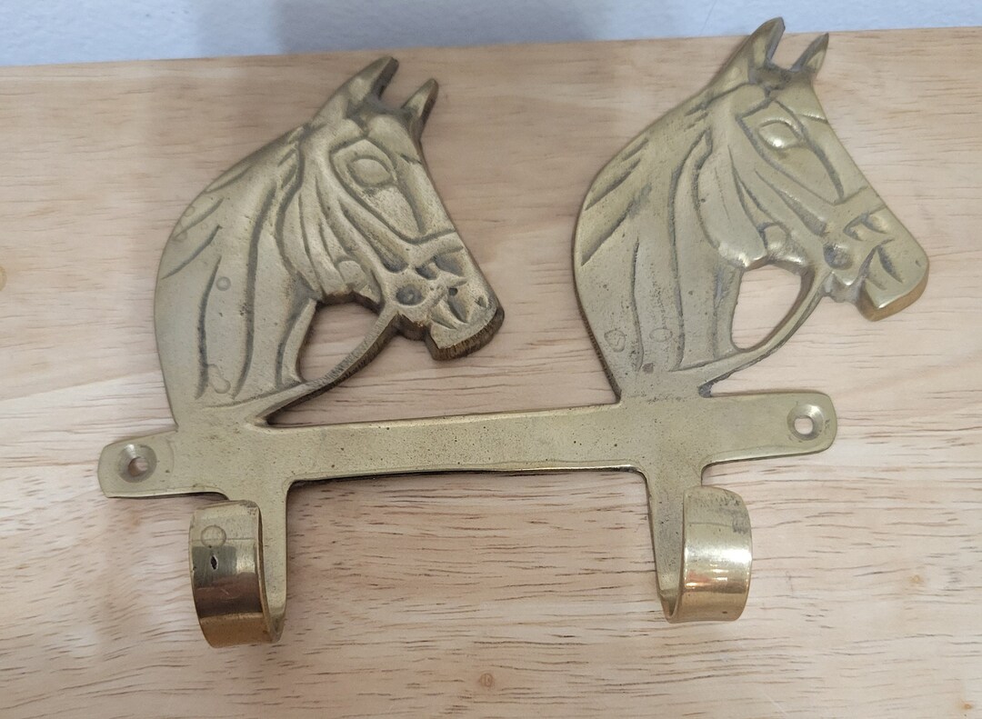 Vintage Brass Horse Heads Key Holder, Rustic Cabin Decor - Etsy