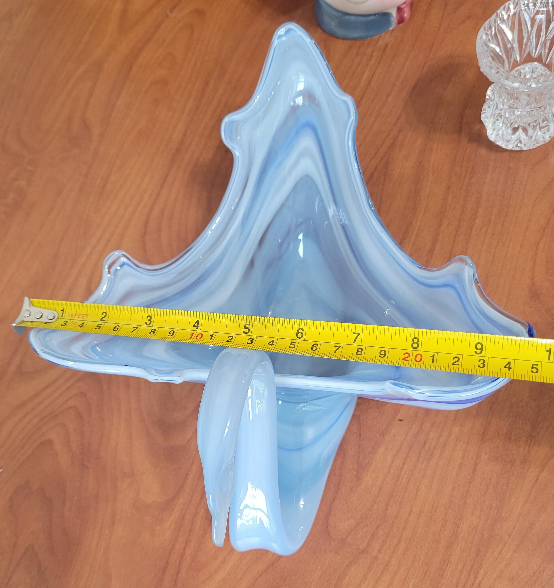 Vintage Ozark Sooner Art Glass Swan Figurine, Blue and White ...