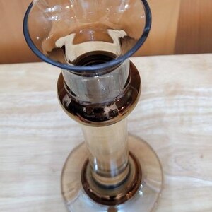 Beautiful Candlestick Holder Art Glass With Bronze Color Trim by Krosno ...