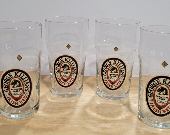 Vintage George Killians Irish Red Pint Beer Glasses, Set of 4 Glasses ...
