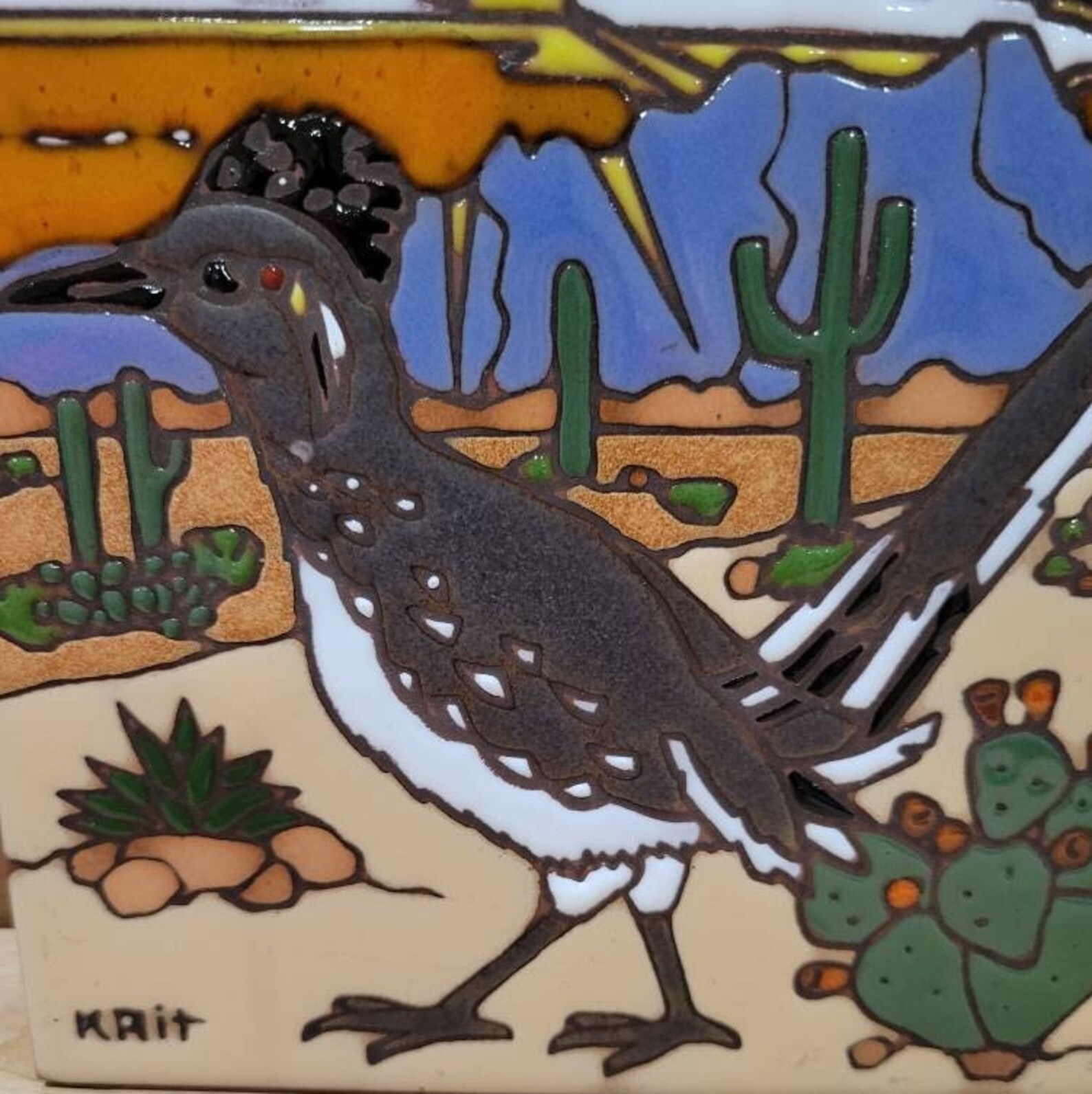 1995 Ceramic Tile Roadrunner the Desert Clown - Etsy