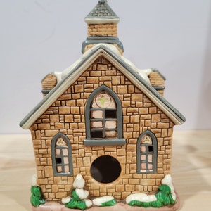 Vintage Lefton Christmas Church 1986 Christmas Colonial Village Lighted ...