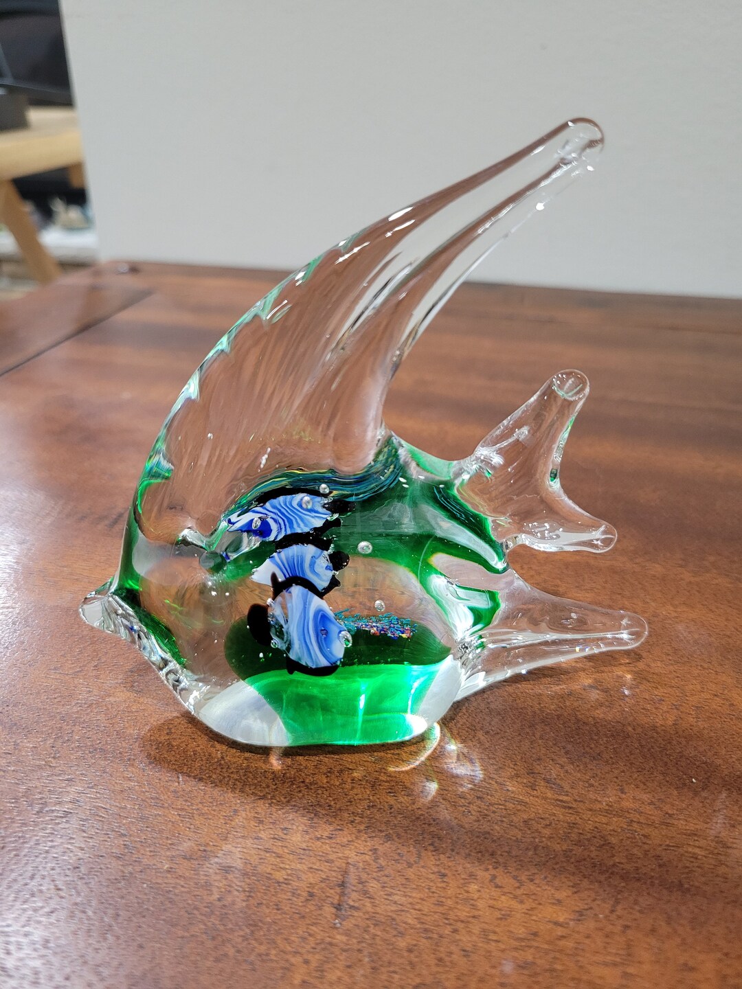 Art Glass Angel Fish Paperweight Figurine Fish Inside Fish - Etsy