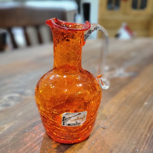 Orange Glass Pitcher - Etsy