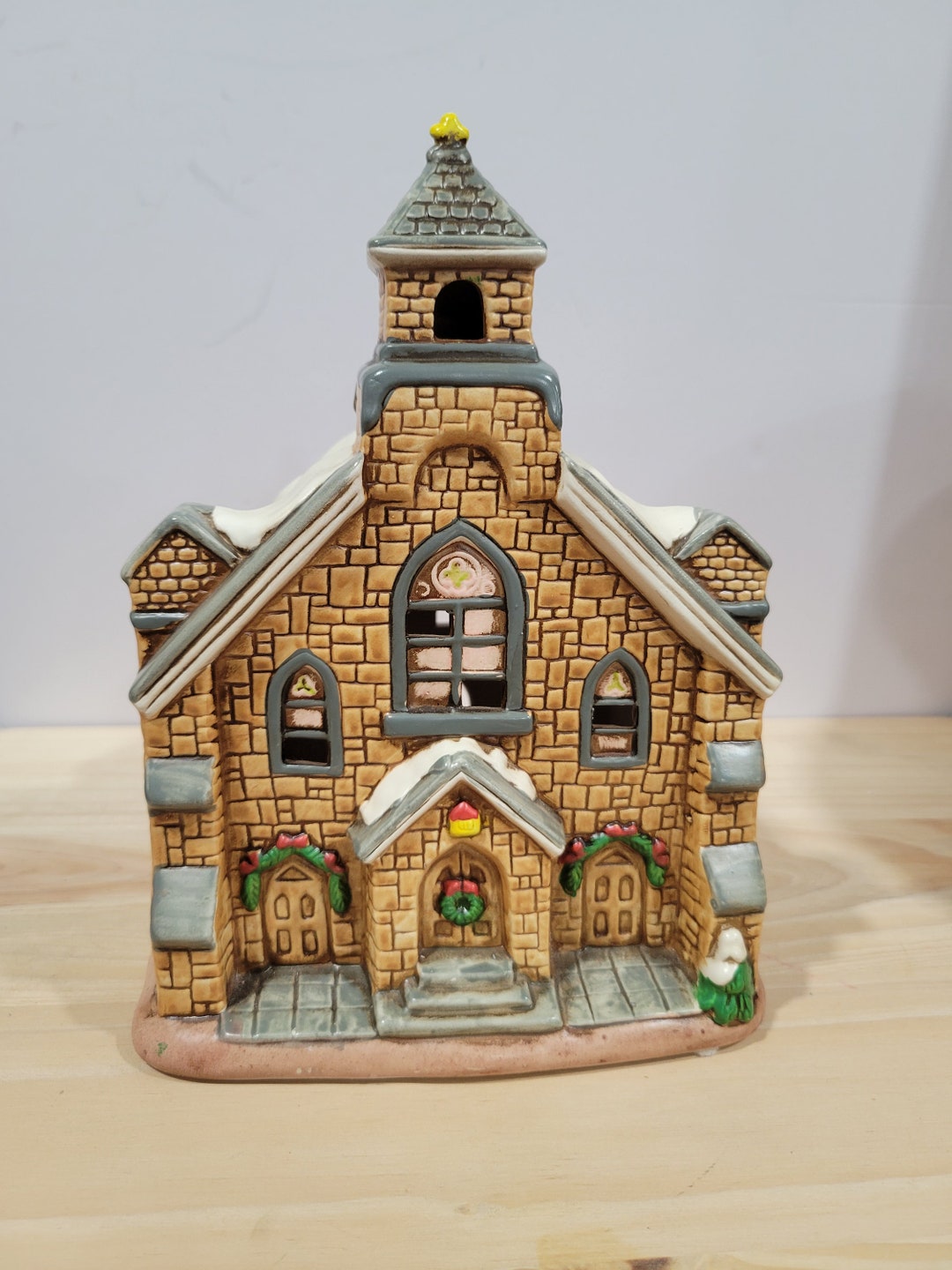 Vintage Lefton Christmas Church 1986 Christmas Colonial Village Lighted ...