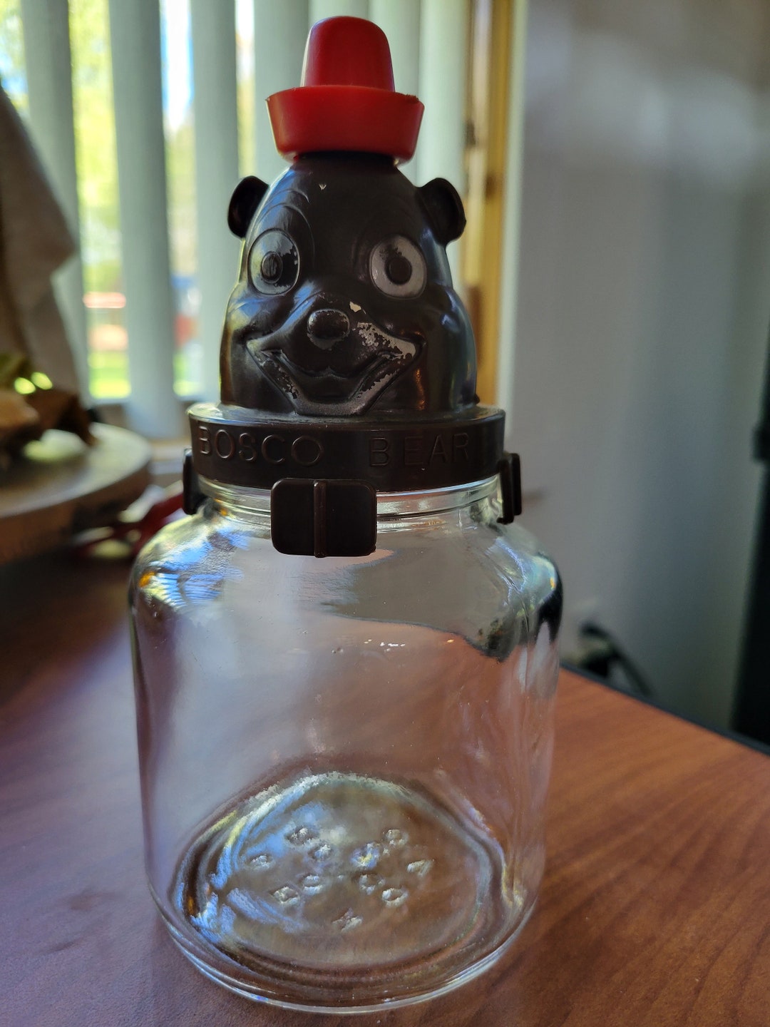1950's Bosco Bear Bank Original Glass Jar Bosco Chocolate Syrup - Etsy