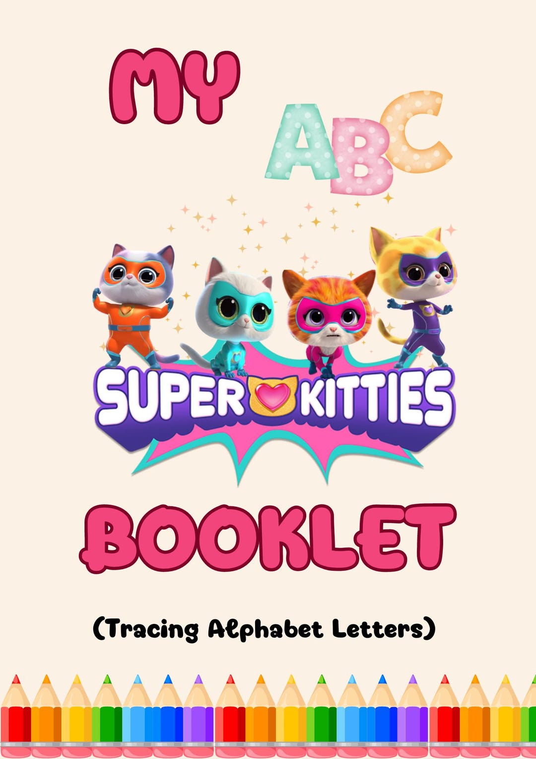 Super Kitties My ABC Tracing Alphabet Letters Sheet ( Digital) - Etsy