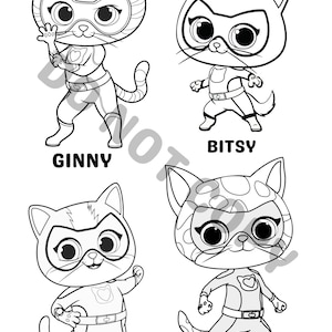 Super Kitties Coloring Book ( Digital) - Etsy