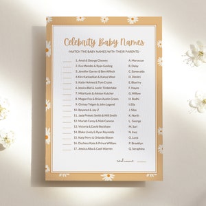Celebrity Baby Names Game, Daisy Flowers, Baby Shower Celebrity Baby ...