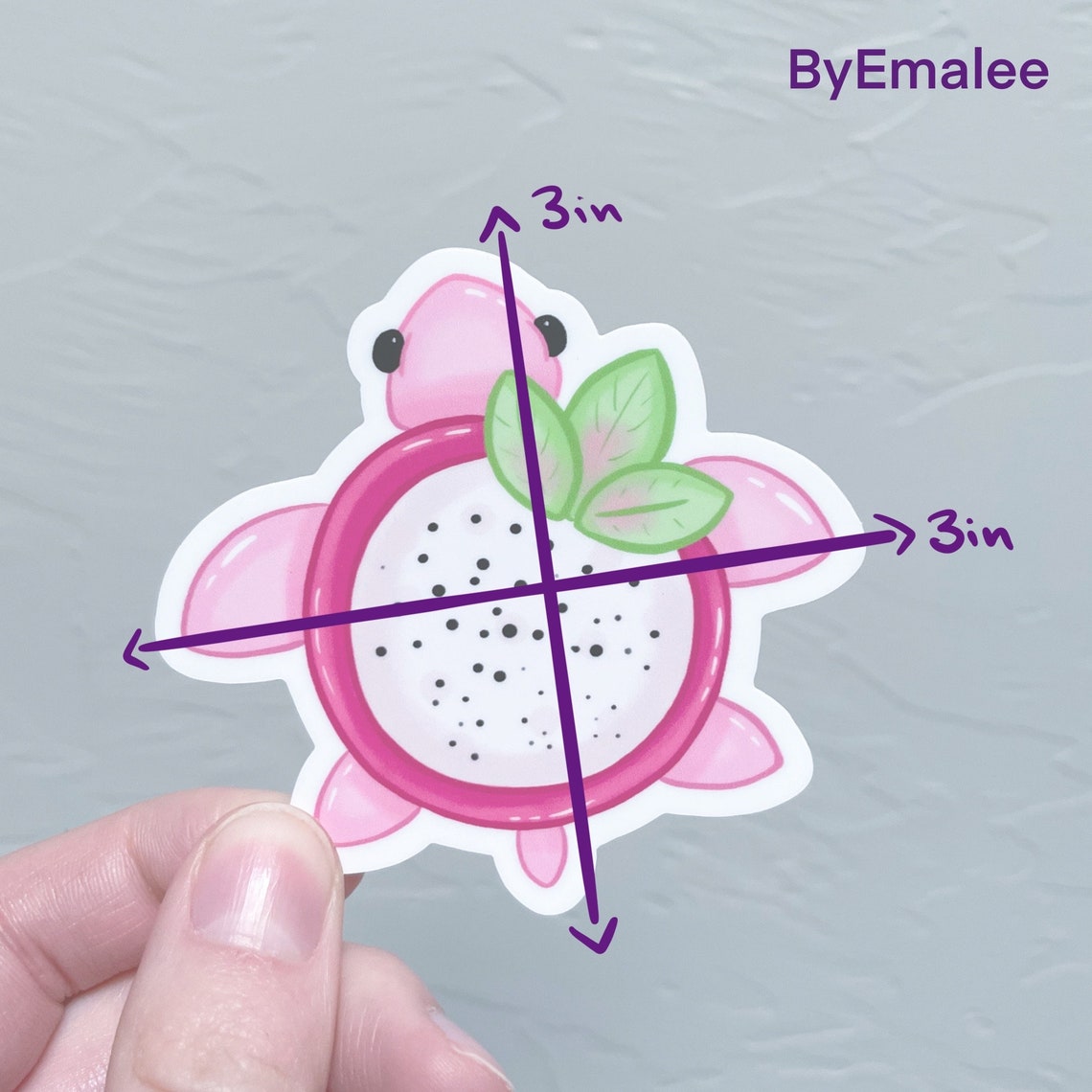 Dragon Fruit Turtle Sticker Waterproof, Scratch Resistant High Quality ...