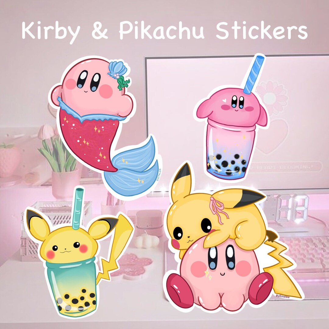 Pikachu & Kirby Inspired Stickers High Quality Waterproof Vinyl ...