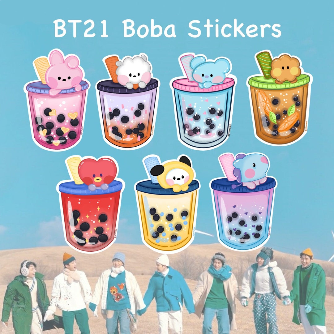 BT21 Inspired Stickers - Bt21 Boba Stickers - Art Byemalee - High ...