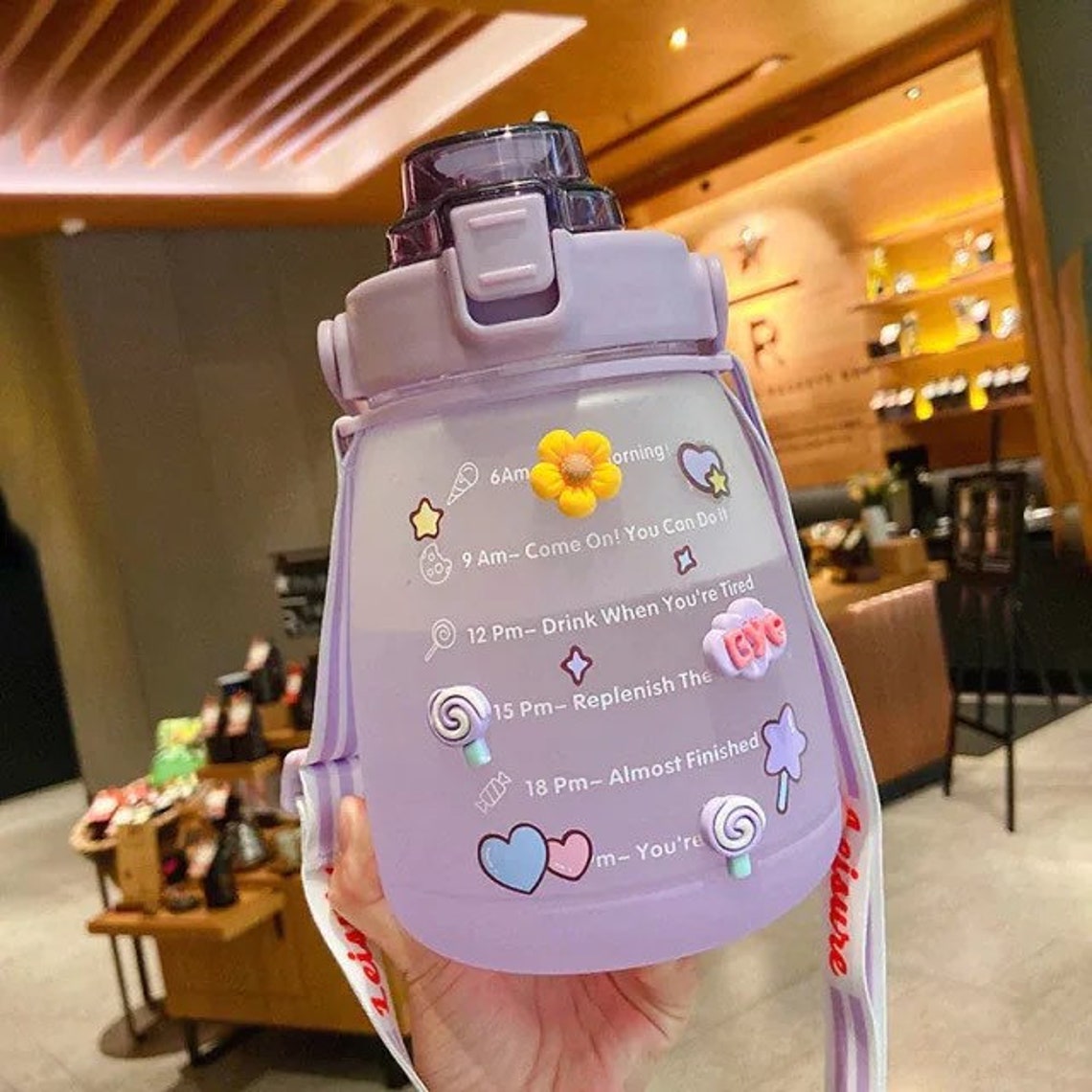 1500 ML Water Bottle With Stickers and Straw - Etsy