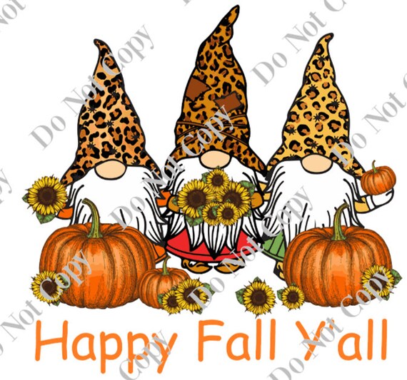 Happy Fall Y'all Gnomes PNG Digital Download - Etsy