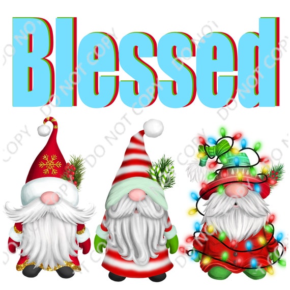 Christmas Blessed Gnomes PNG Digital Download - Etsy