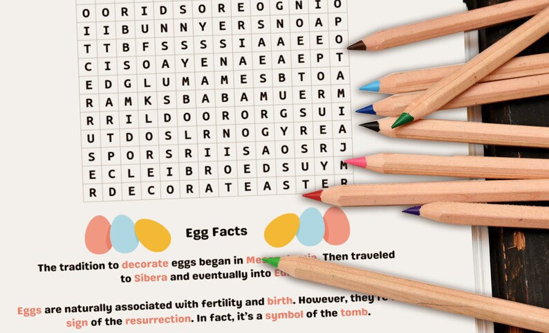 Egg Activity Sheets With Answer Keys Easter Word Search Christian ...